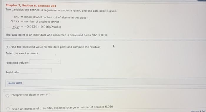 Solved Chapter 2, Section 6, Exercise 201 Two variables are | Chegg.com