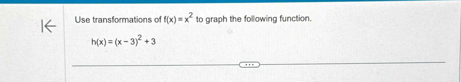 Solved Use transformations of f(x)=x2 ﻿to graph the | Chegg.com