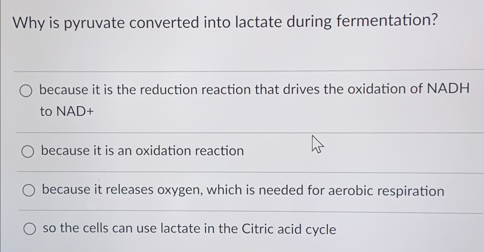Solved Why is pyruvate converted into lactate during | Chegg.com