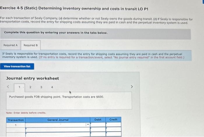 Solved Exercise 45 (Static) Determining inventory ownership | Chegg.com