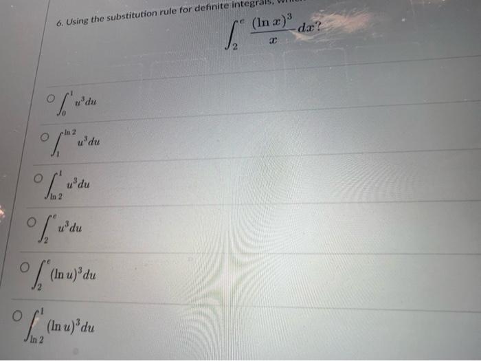 Solved 6. Using the substitution rule for definite | Chegg.com