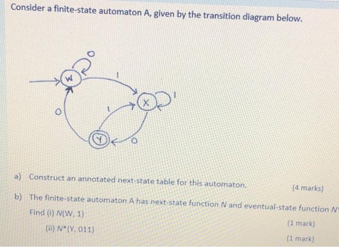 Solved Consider a finite-state automaton A, given by the | Chegg.com Solved Consider a finite-state automaton A, given by the | Chegg.com