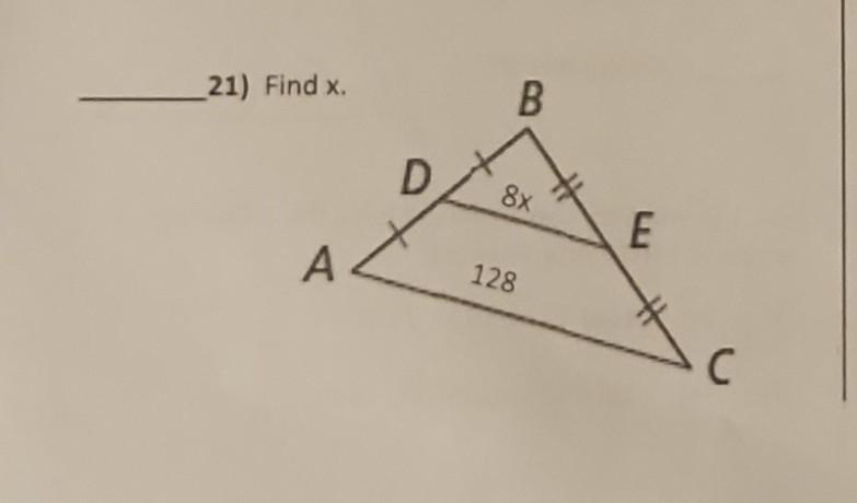 Solved 21) Find x. | Chegg.com