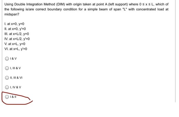 Solved Using Double Integration Method (DIM) with origin | Chegg.com