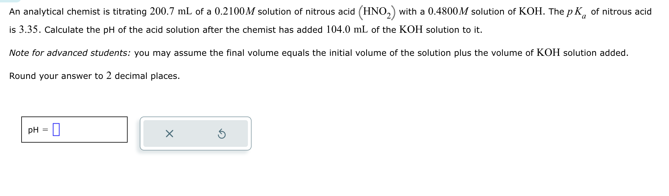 Solved An analytical chemist is titrating 200.7mL ﻿of a | Chegg.com
