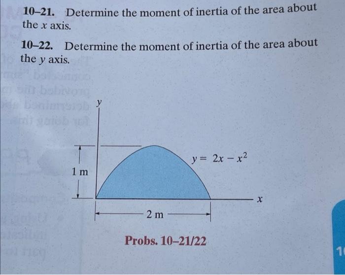 Solved 10–21. Determine the moment of inertia of the area | Chegg.com