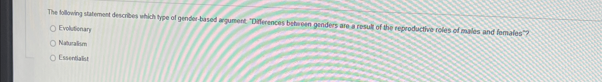 Solved The following statement describes which type of | Chegg.com