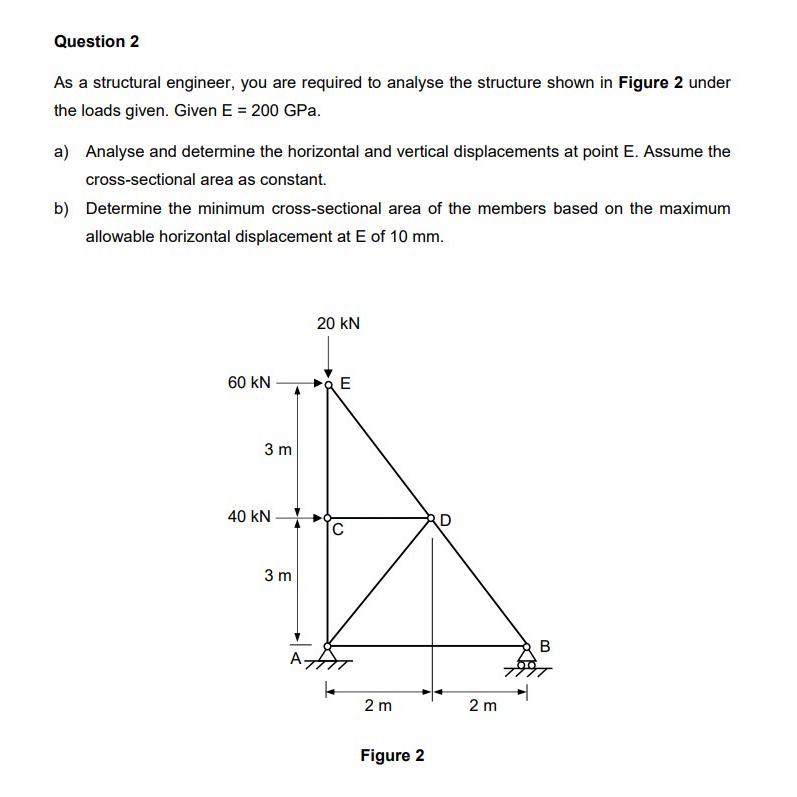 Solved Question 2As a structural engineer, you are required | Chegg.com