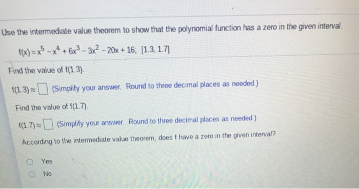 Solved Use the intermediate value theorem to show that the | Chegg.com