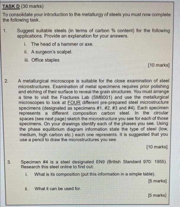 Solved D. Materials Microstructure Background theory and | Chegg.com