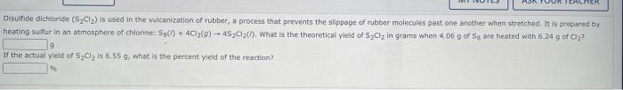 Solved Disulfide dichloride (S212) is used in the | Chegg.com Solved Disulfide dichloride (S212) is used in the | Chegg.com