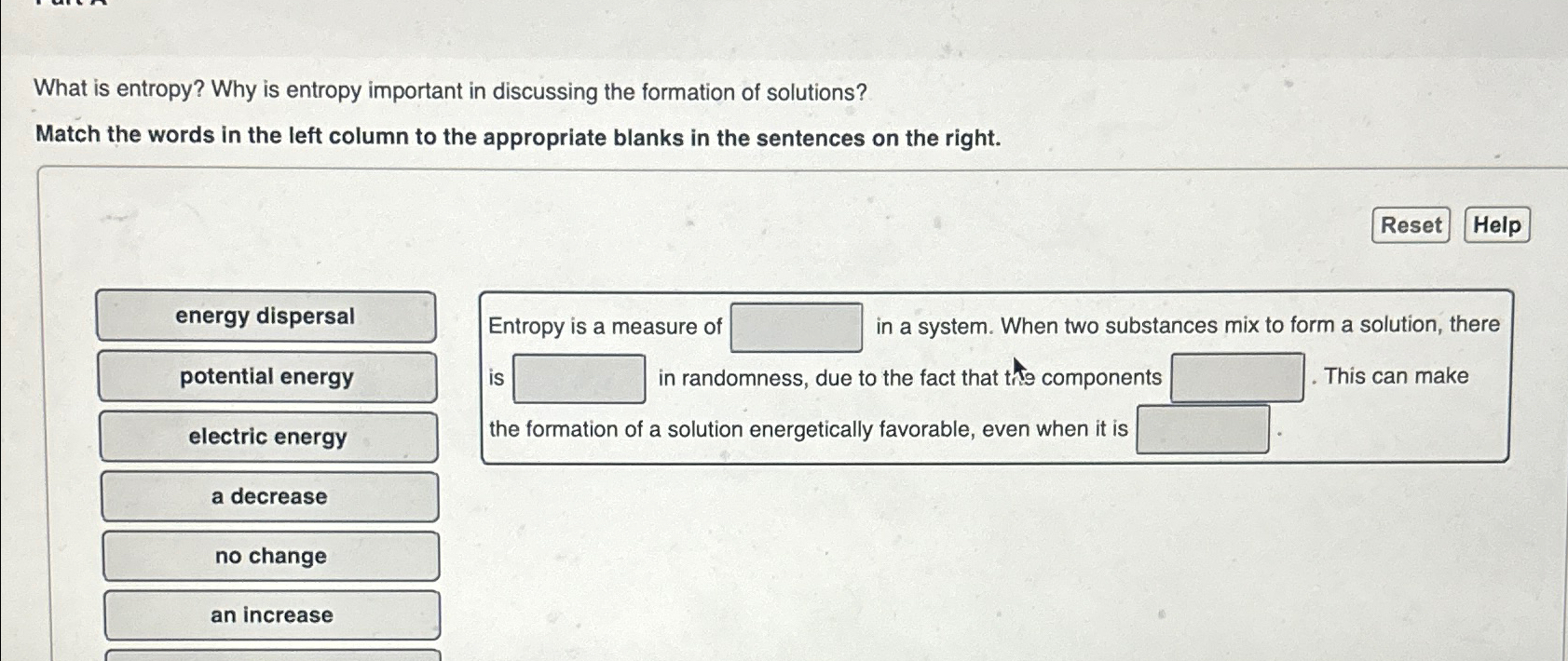 Solved What is entropy? Why is entropy important in | Chegg.com