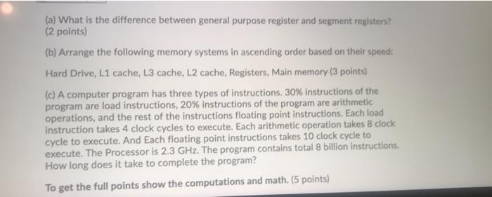 Solved (a) What is the difference between general purpose | Chegg.com