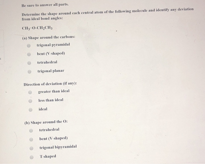 Solved Be sure to answer all parts. Determine the shape | Chegg.com