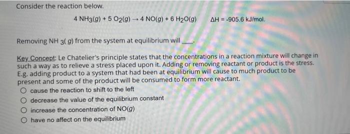 Solved Consider the reaction below. 4 NH3(g) + 5 O2(g) - 4 | Chegg.com