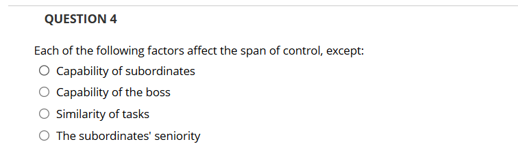Solved QUESTION 4Each of the following factors affect the | Chegg.com