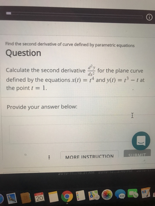 Solved Find the second derivative of curve defined by | Chegg.com
