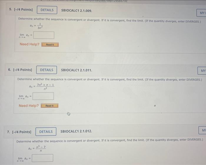 Solved Determine whether the sequence is convergent or | Chegg.com