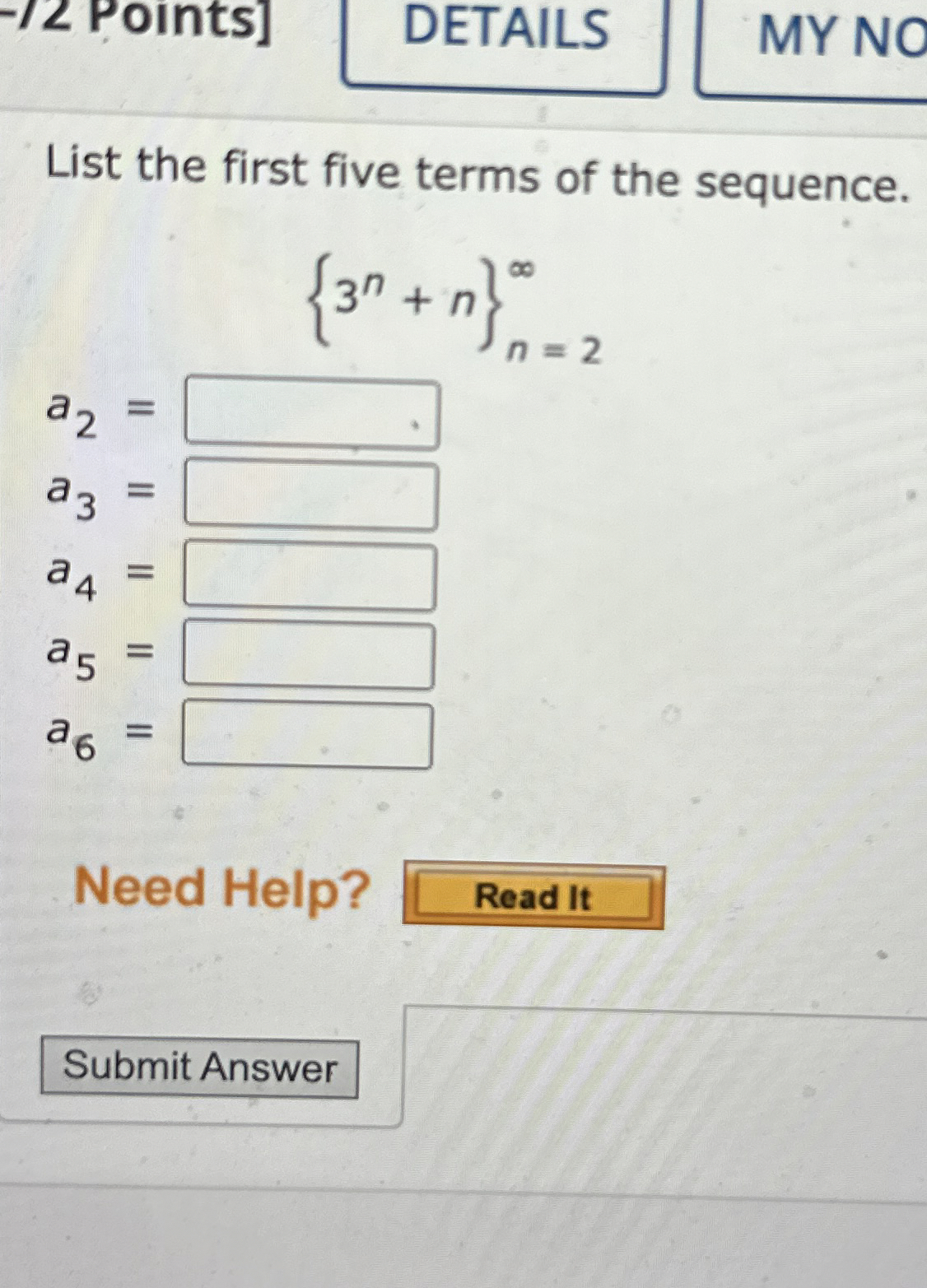 List the first five terms of the | Chegg.com