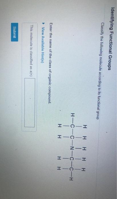 Solved Identifying Functional Groups Classify the following | Chegg.com