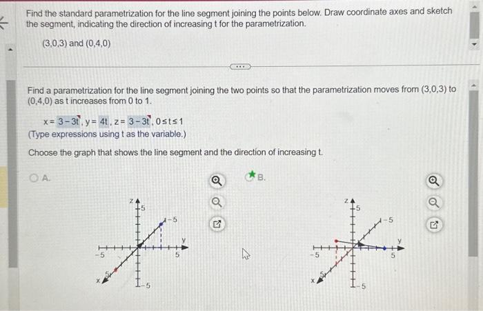 Solved Find the standard parametrization for the line | Chegg.com