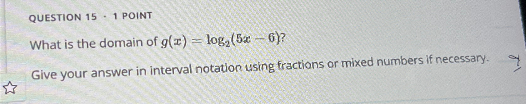 Solved QUESTION 15 - 1 ﻿POINTWhat is the domain of | Chegg.com