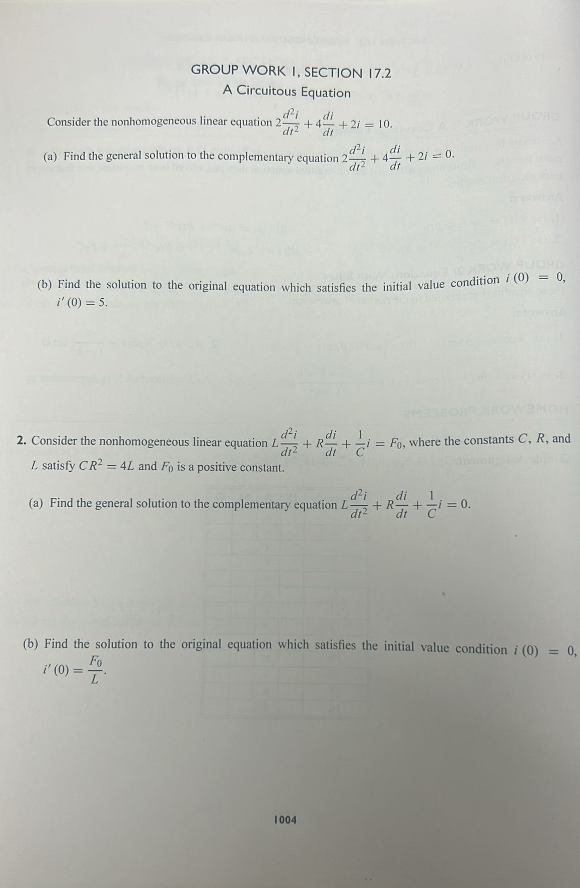 Solved GROUP WORK I, SECTION 17.2A Circuitous | Chegg.com