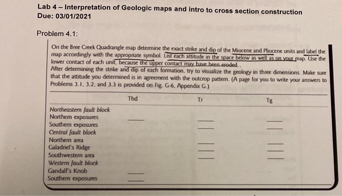 Solved Lab 4 - Interpretation of Geologic maps and intro to | Chegg.com