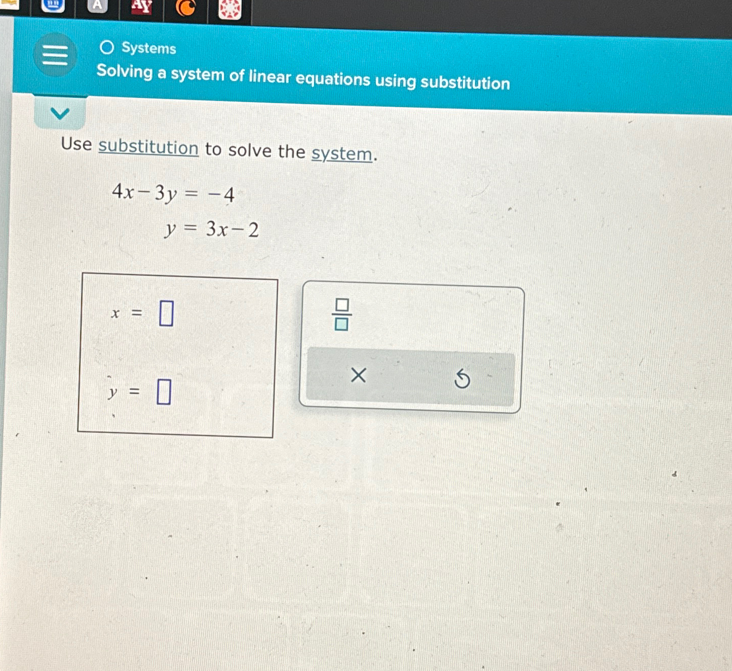 Solved SystemsSolving a system of linear equations using | Chegg.com