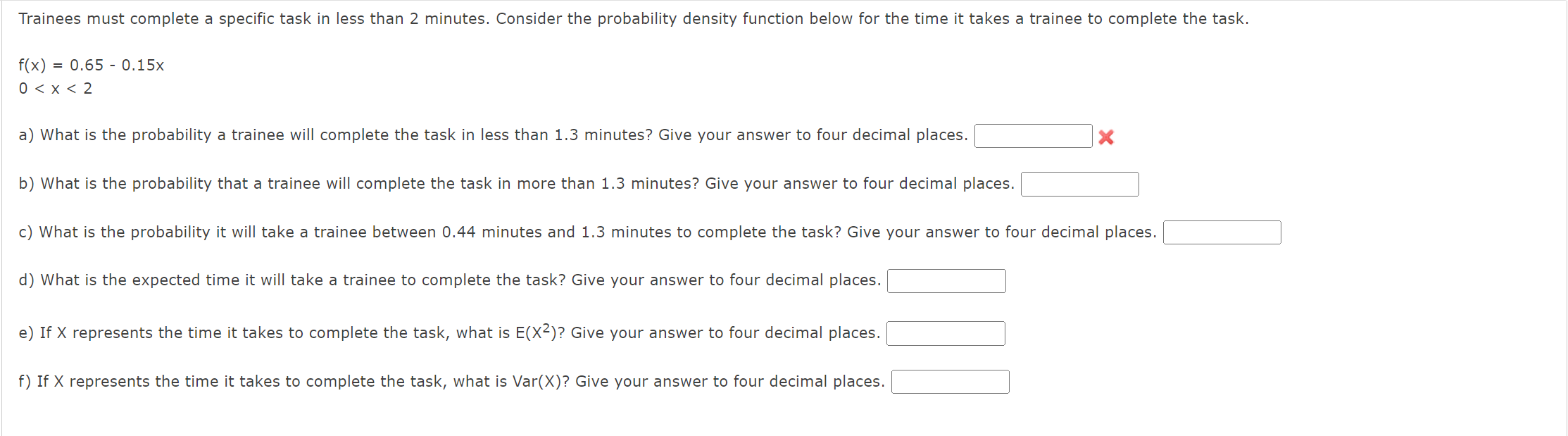 Solved Trainees must complete a specific task in less than 2 | Chegg.com