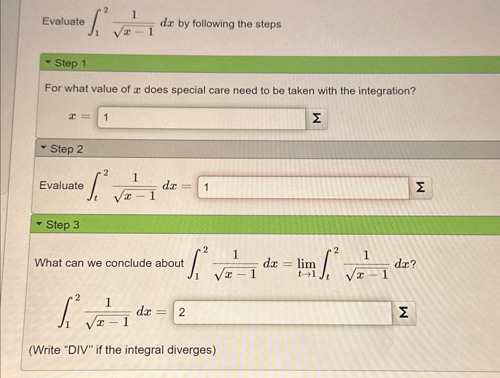 Solved Evaluate ∫121x-12dx ﻿by following the stepsStep 1For | Chegg.com