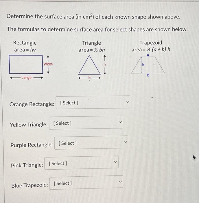 Determine the surface area (in cm2 ) of each known | Chegg.com