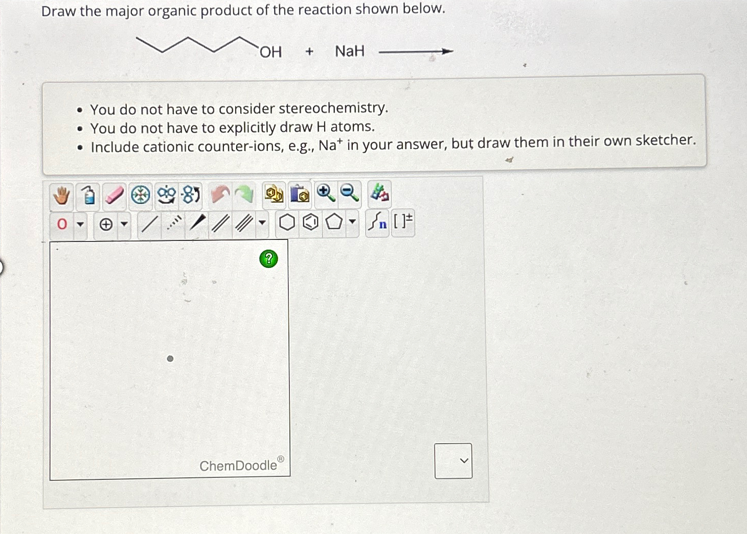 Solved Draw the major organic product of the reaction shown | Chegg.com
