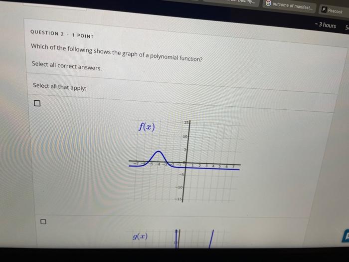 Solved ly outcome of manifest P Peacock - 3 hours 51 | Chegg.com