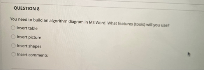 Solved QUESTION 8 You need to build an algorithm diagram in | Chegg.com