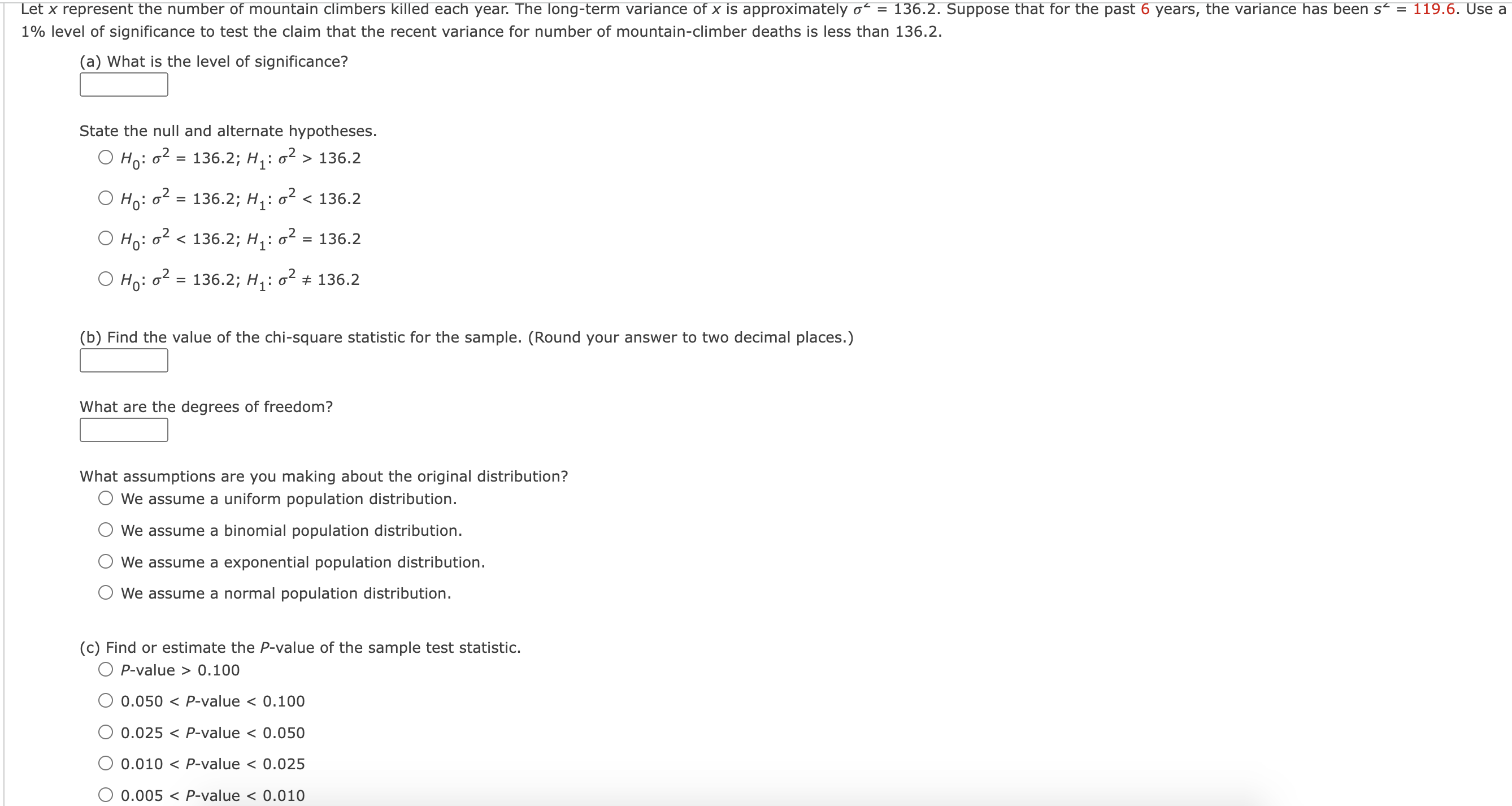 Solved Let x ﻿represent the number of mountain climbers | Chegg.com