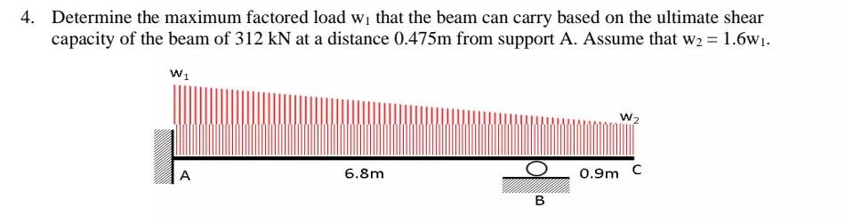 Solved 4. Determine the maximum factored load w, that the | Chegg.com