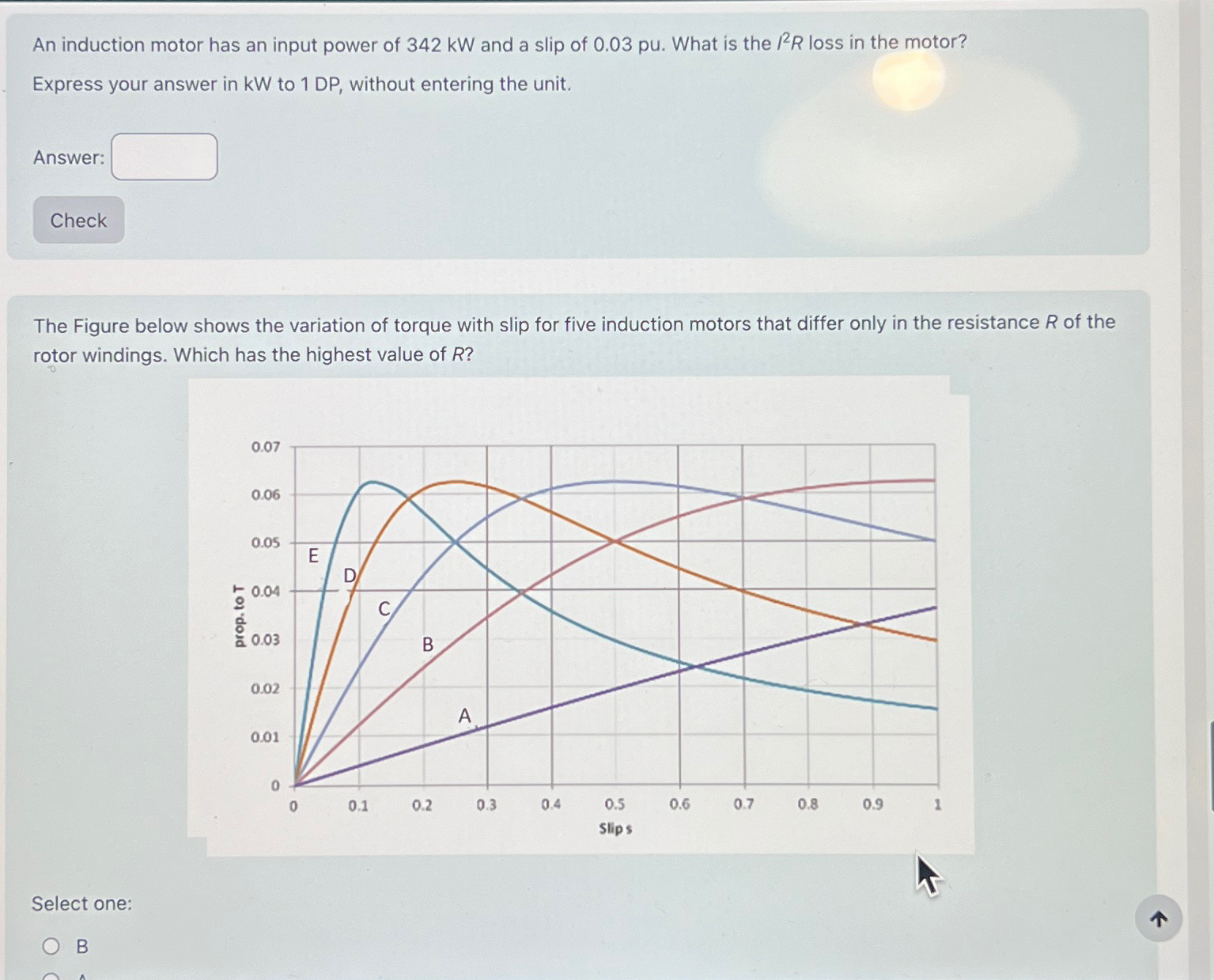 Solved An induction motor has an input power of 342kW ﻿and a | Chegg.com