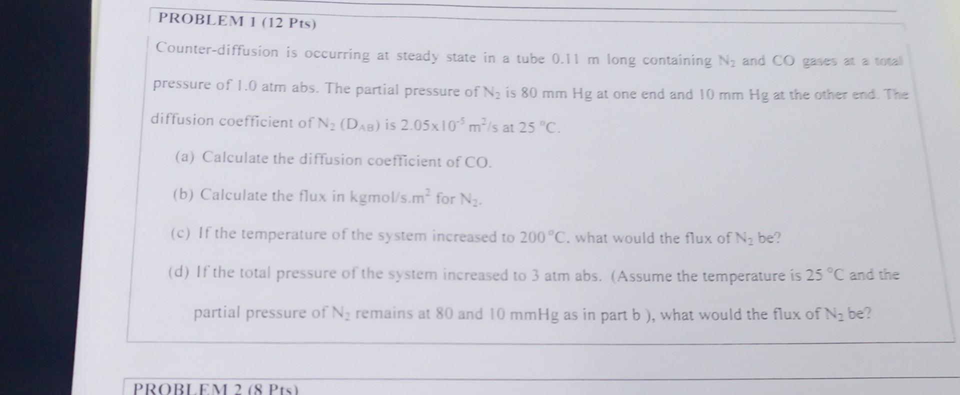 Solved Counter-diffusion is occurring at steady state in a | Chegg.com
