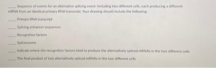 Solved 3. Alternative Splicing Draw out the sequence of | Chegg.com