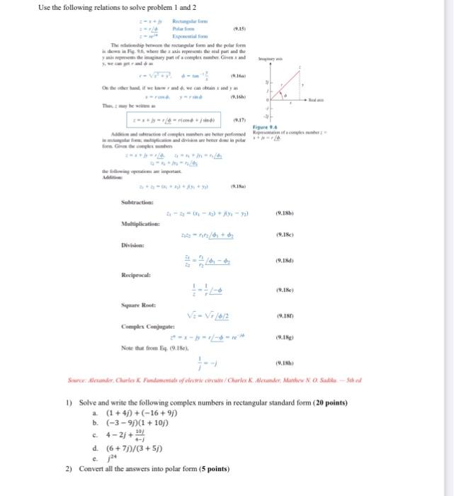 Solved Use the following relations to solve problem 1 and 2 | Chegg.com