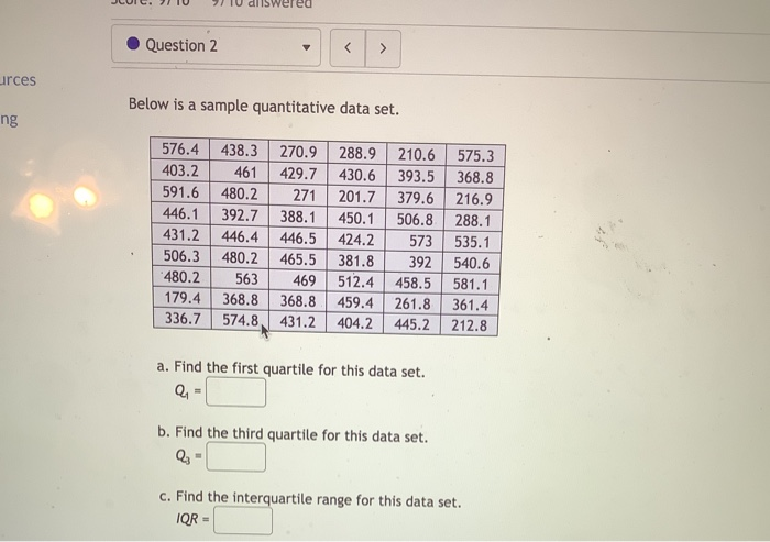 Solved Question 2 urces Below is a sample quantitative | Chegg.com
