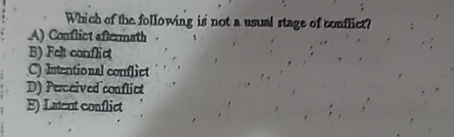 Solved Which of the following is not a usual stage of | Chegg.com