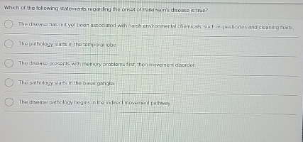 Solved Which of the following statements regarding the onset | Chegg.com