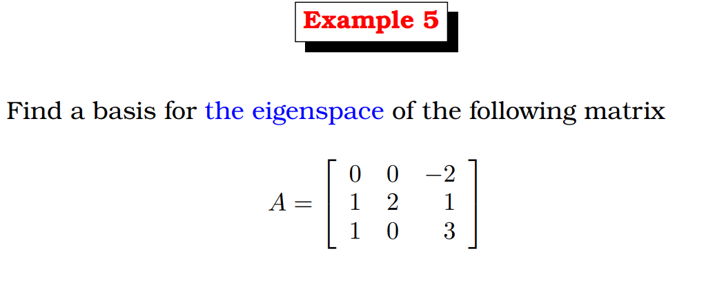Solved Find a basis for the eigenspace of the following | Chegg.com
