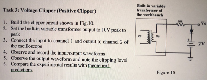 Task 3: Voltage Clipper (Positive Clipper) Built-in | Chegg.com