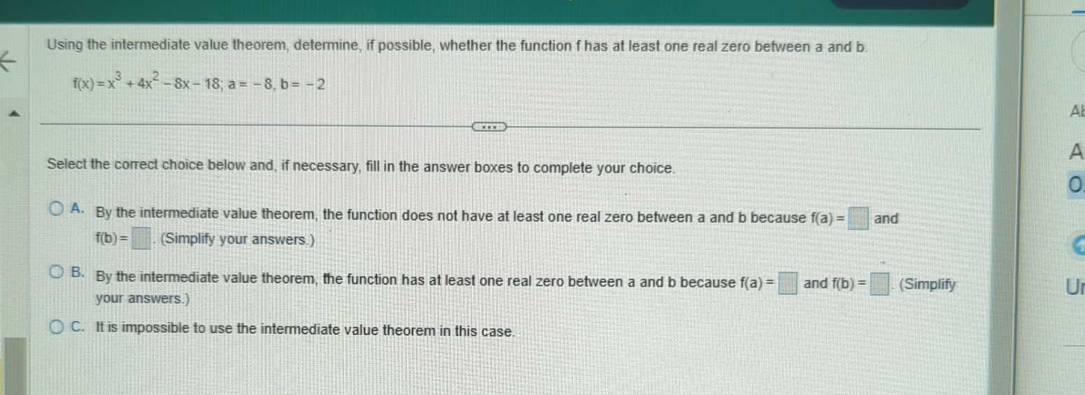 Solved Using the intermediate value theorem, determine, if | Chegg.com