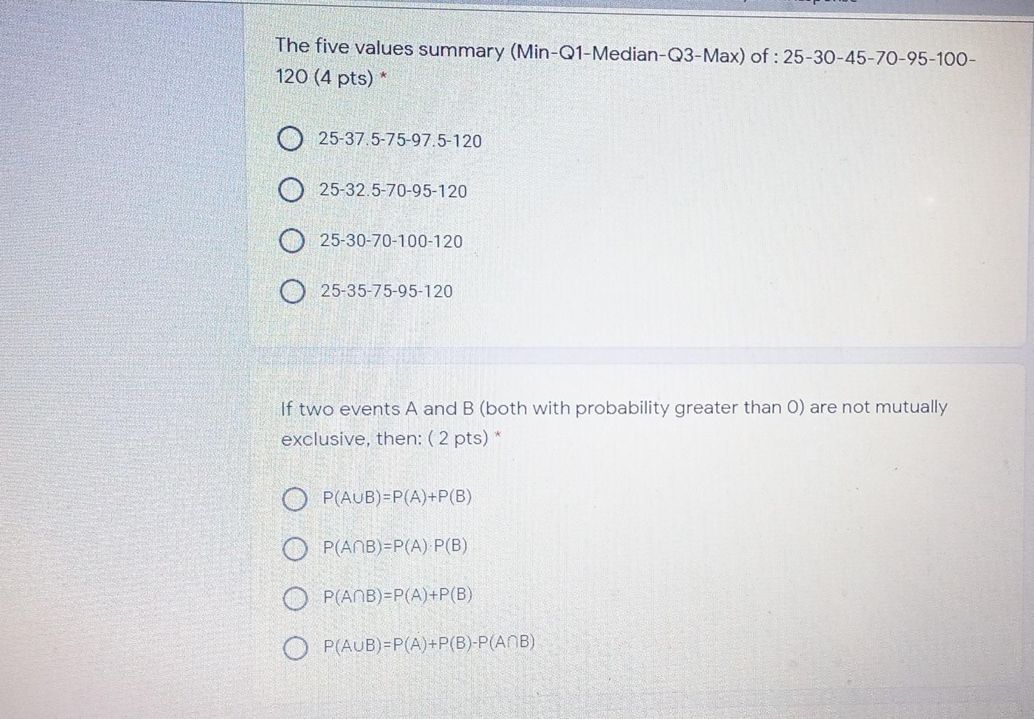 Solved The five values summary (Min-Q1-Median-Q3-Max) of: | Chegg.com