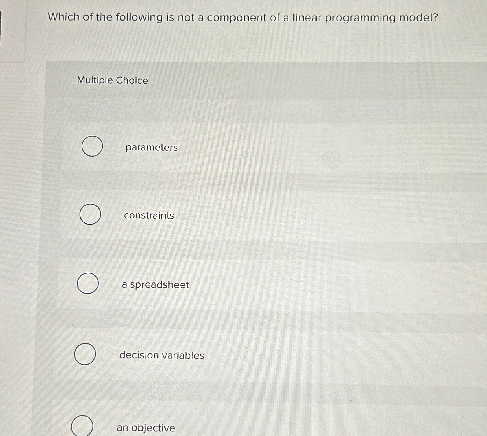 Solved Which of the following is not a component of a linear | Chegg.com