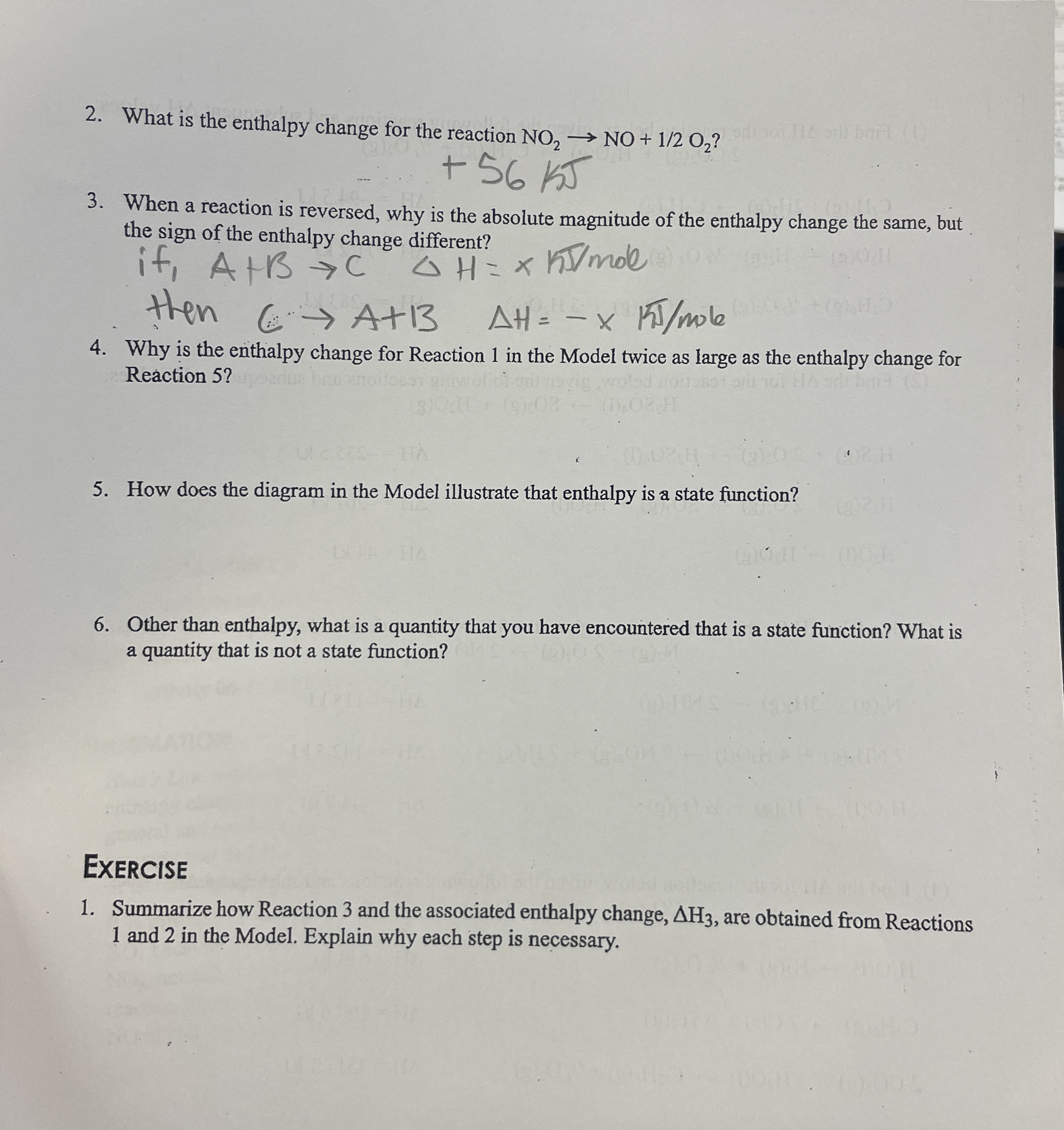 Solved What is the enthalpy change for the reaction | Chegg.com